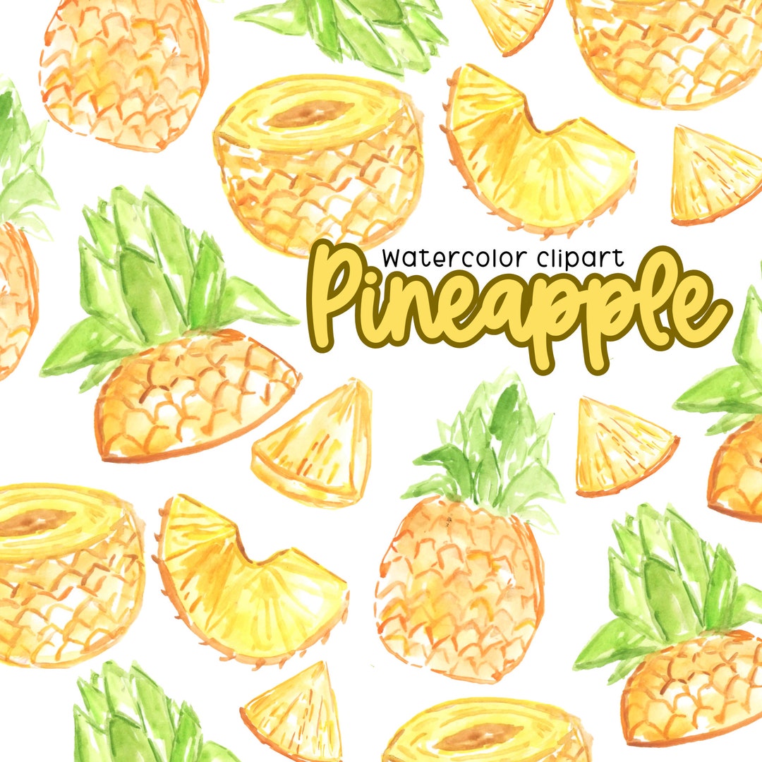 Watercolor Tropical Pineapple Clipart Fruit Png Summer Graphics ...