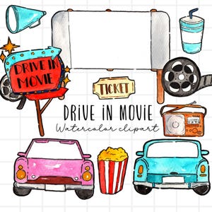 Drive in Movie Clipart Png - Etsy