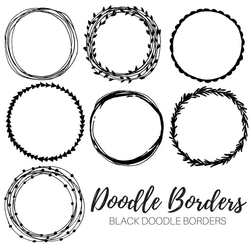 Doodle Circle Border Circle Clip Art Hand Drawn Doodle | Etsy