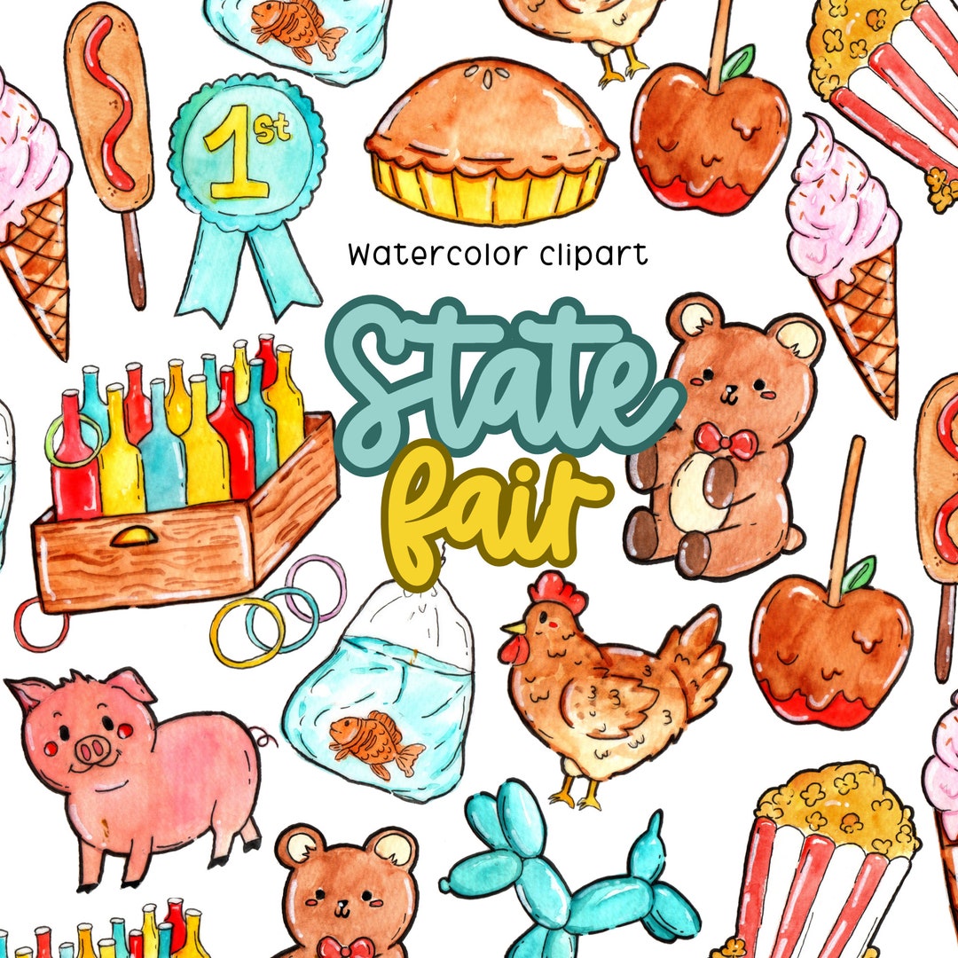 Watercolor State Fair Clipart, Summer, Carnival, Carnival Games, First ...