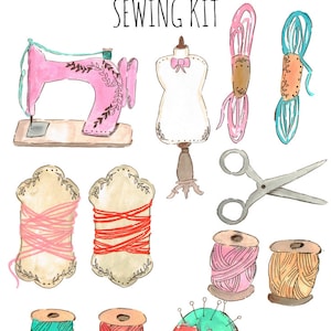 Sewing Clip Art - Crafter Clip Art - DIY Clip Art - Fashion Design Clip ...