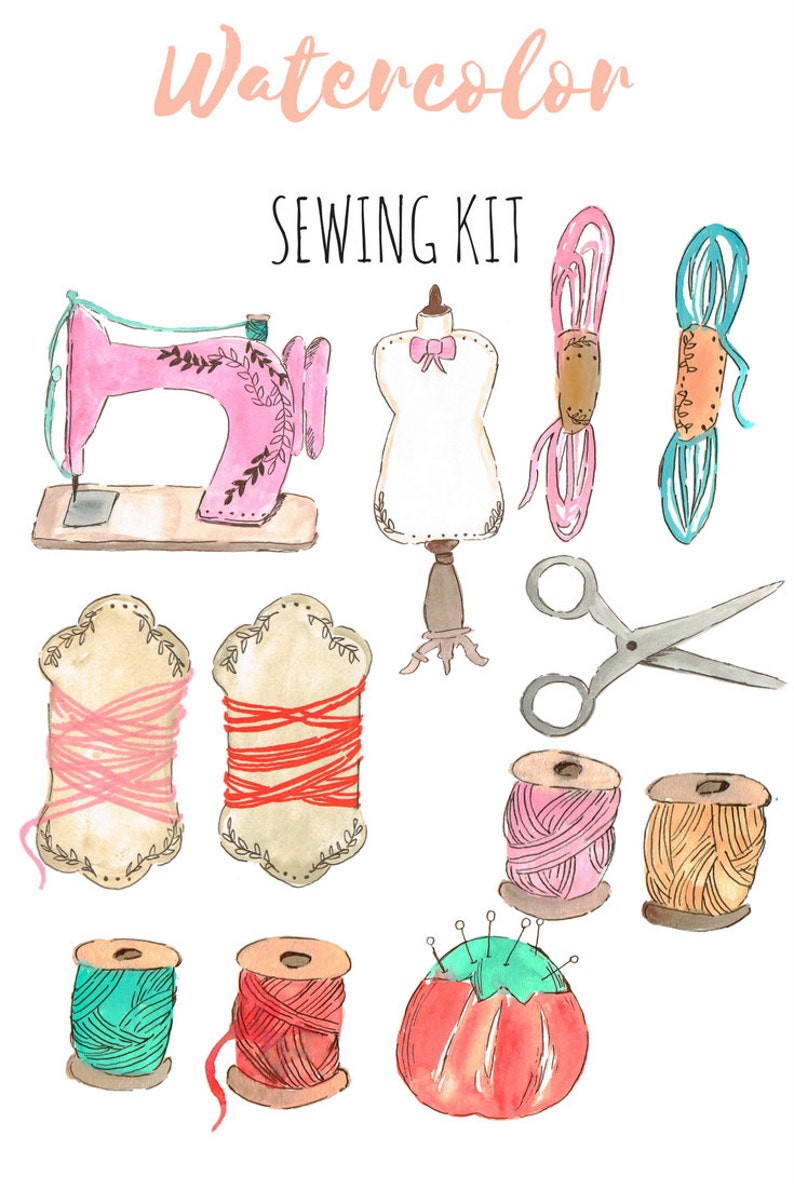 Sewing Clip Art - Crafter Clip Art - DIY Clip Art - Fashion Design Clip ...