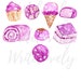 Watercolor Ube Clipart, Ube Ice Cream, Cake Graphics in Png Format ...