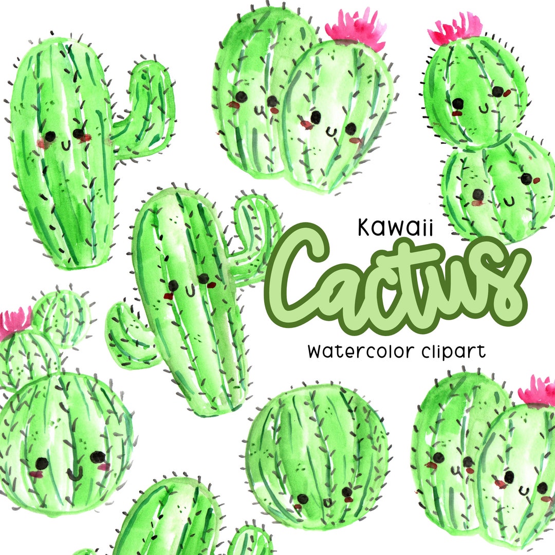 Watercolor Clipart - Cute Cactus Clipart - Plant Clip Art - Cactus ...