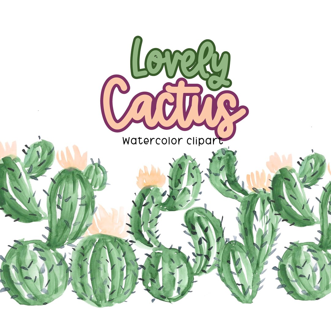 Watercolor Cactus Clipart - Succulent Illustration - Plant Graphics ...