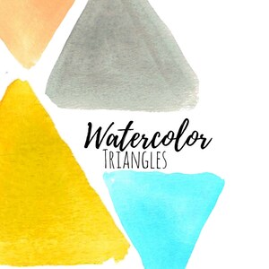 Triangle Clip Art - Watercolor Clip Art - Watercolor Triangles - Shape ...