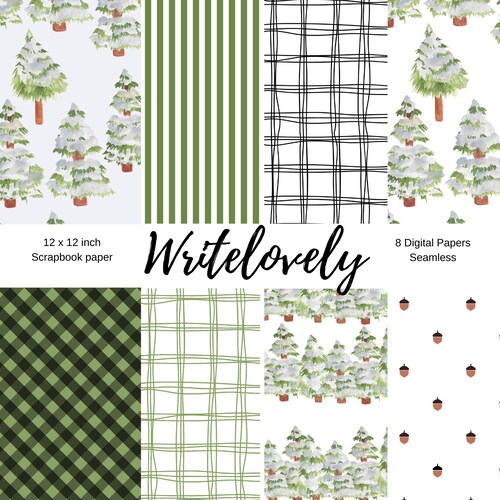 Seamless Holiday Pine Tree Christmas Scrapbook Paper Holiday - Etsy