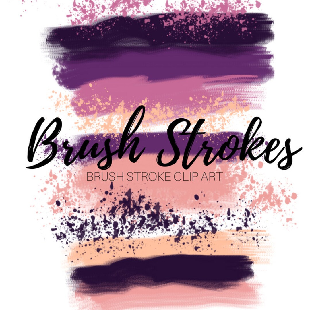 Pink Brush Strokes - Brush Stroke Clip Art -ink Splatter Clip Art - Ink ...