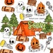 Watercolor Halloween Clipart, Spooky Camp, Camping, Forest, Ghost ...