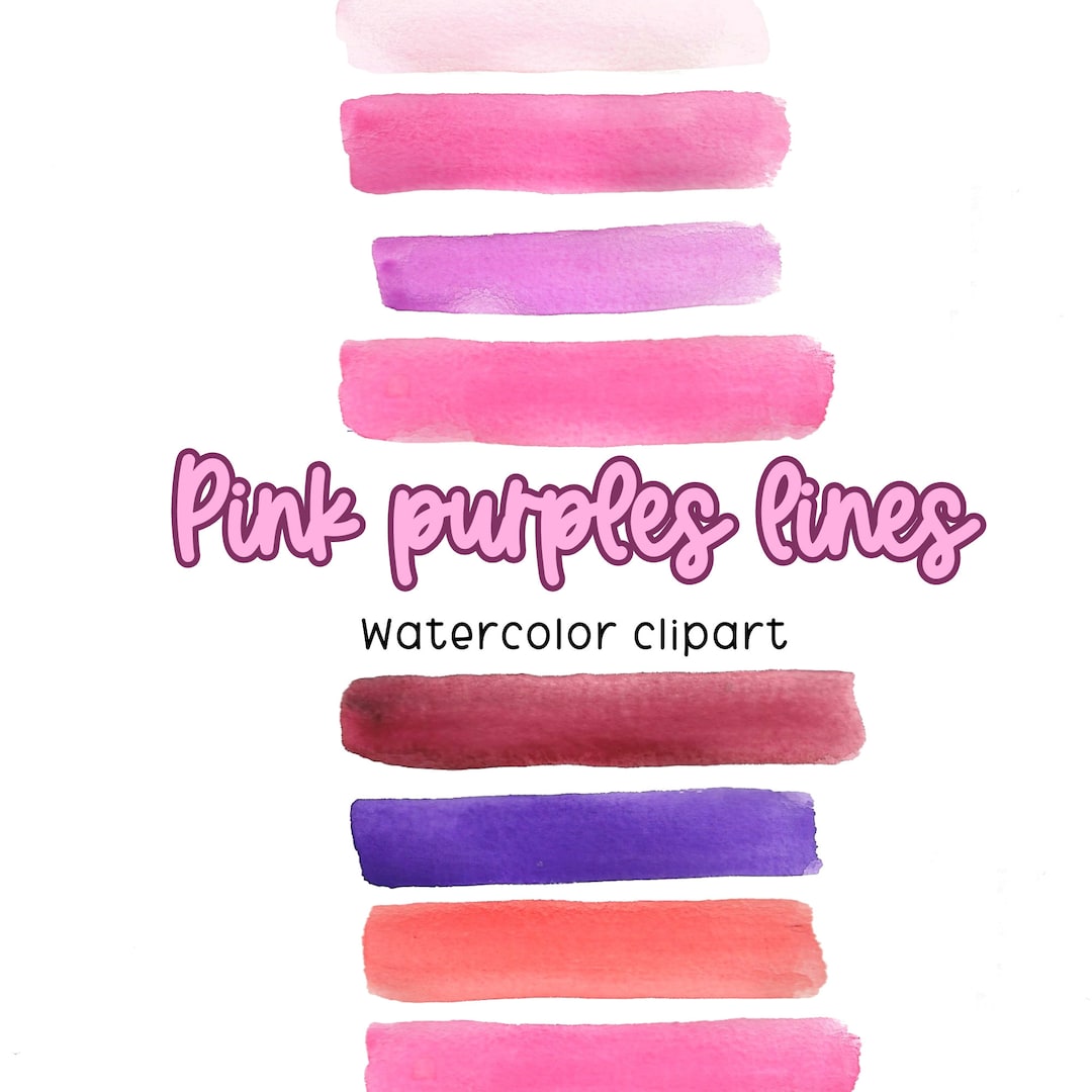 Watercolor Line Clip Art - Hand Painted Clip Art - Watercolor Clip Art ...