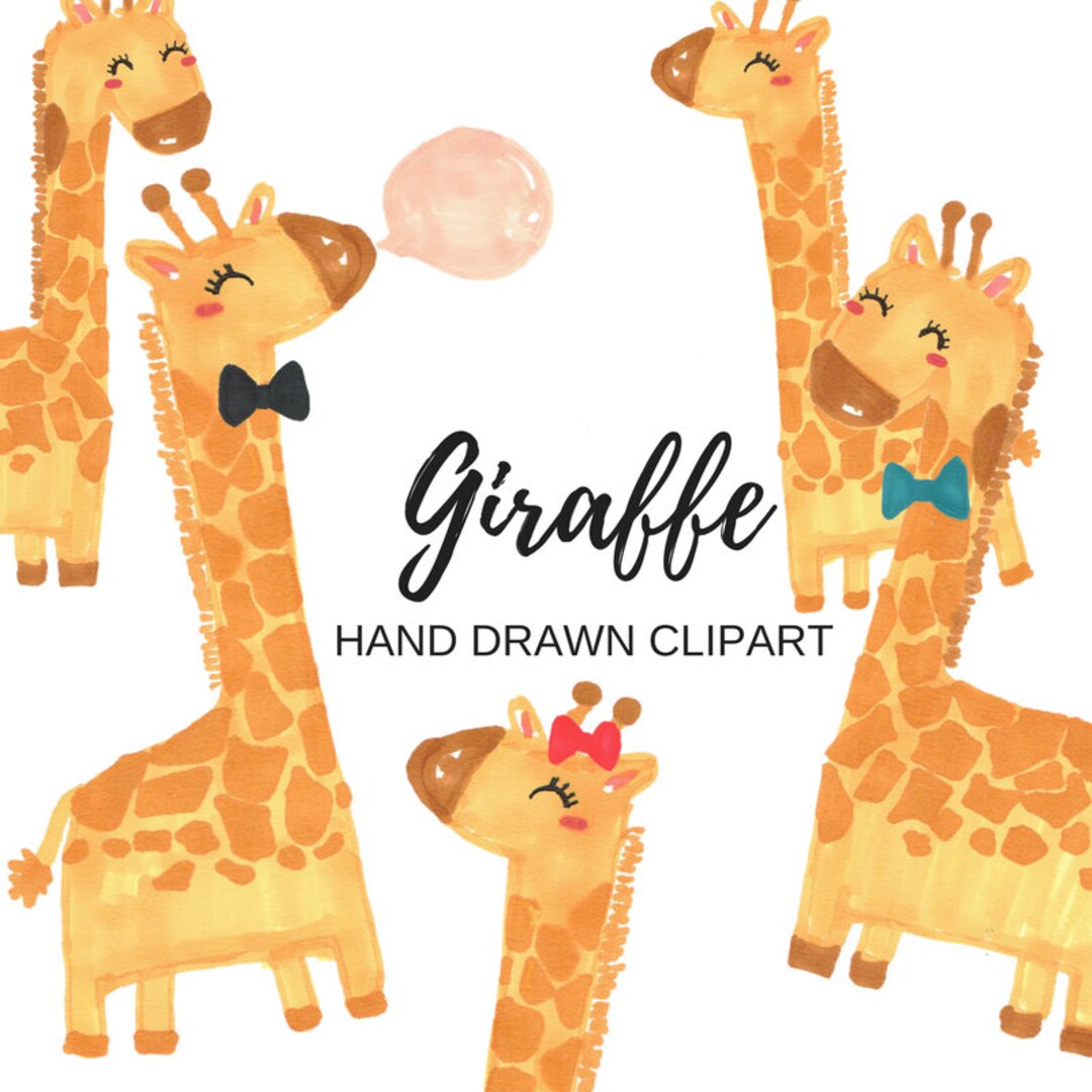 Giraffe Clip Art - Animal Clip Art - Cute Animals - Giraffe Art ...