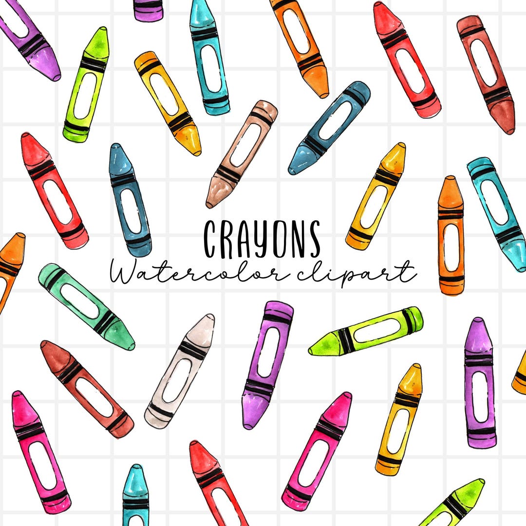 Watercolor Crayon Clipart,drawing Art Supplies Illustrations in Png ...