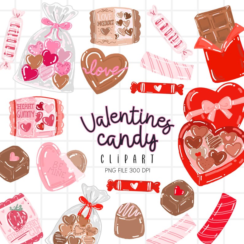 Valentines Day Candy Clipart, Valentines Day Clipart, Box of Chocolate ...
