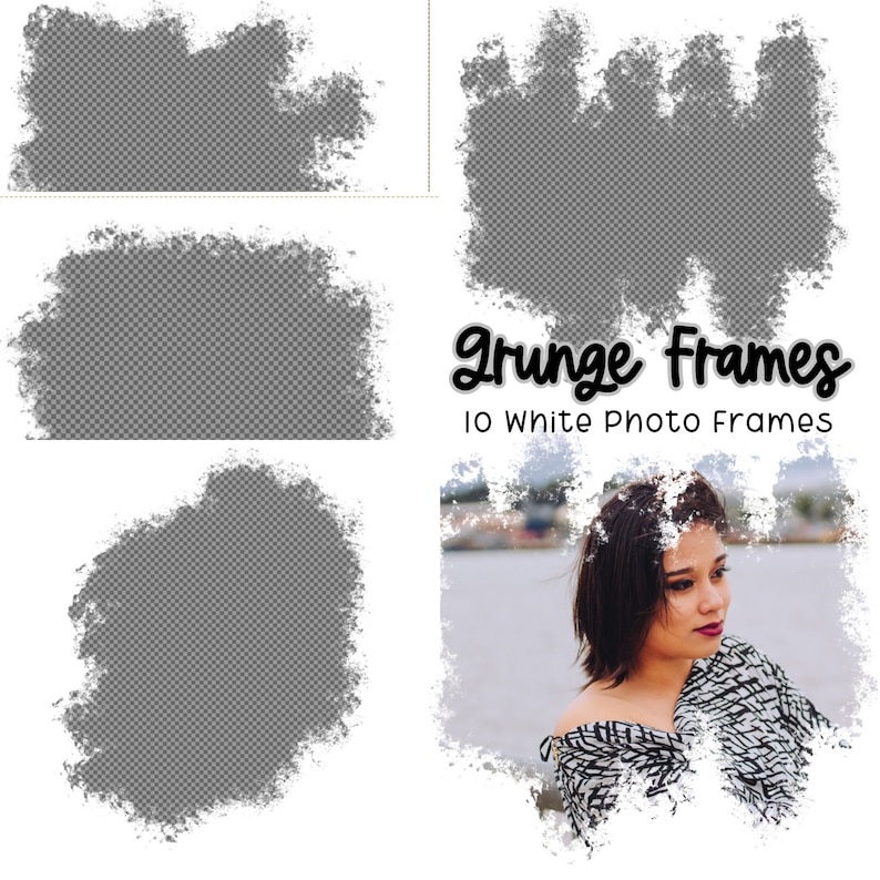 Grunge Photo Overlay Photo Frame Png Digital Download Photo Tumbler Png ...