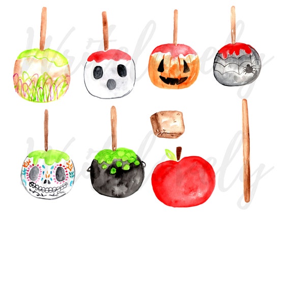 Halloween Caramel Apples Clip Art