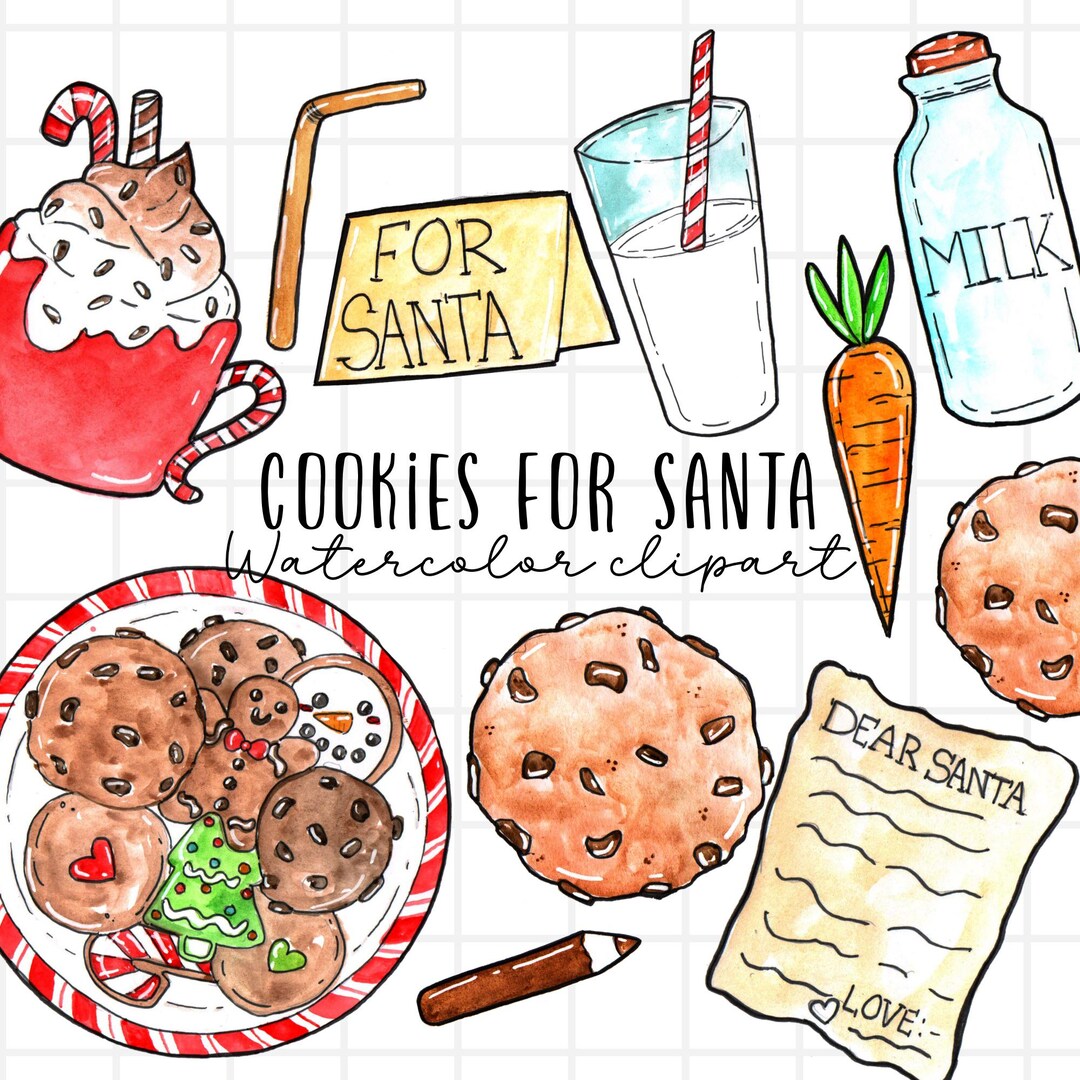 Cookies for Santa Christmas Clipart Holiday Winter Png Graphics ...