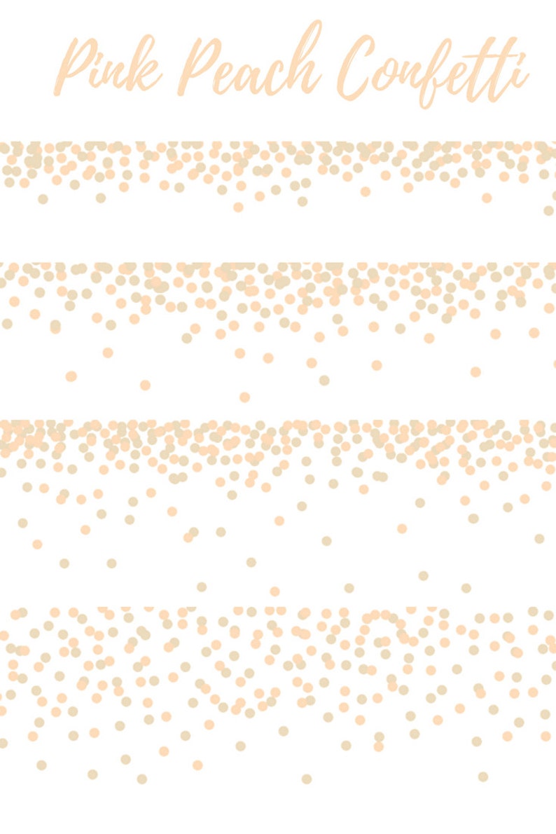 Pink Confetti Border Clip Art Ombre Confetti Ombre Border - Etsy