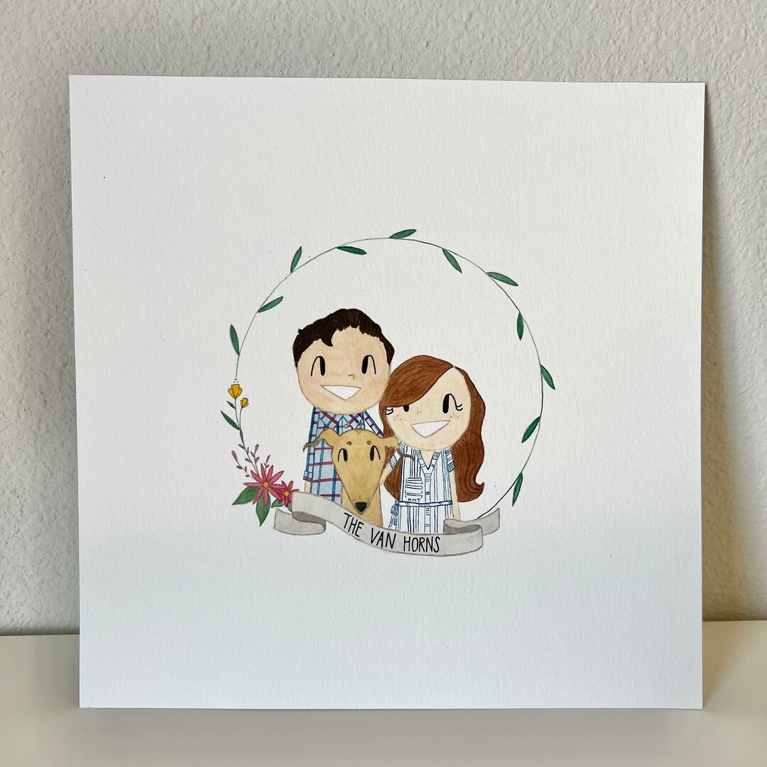 Hand-painted Custom Couple Portrait | Storybook Style Watercolor ...