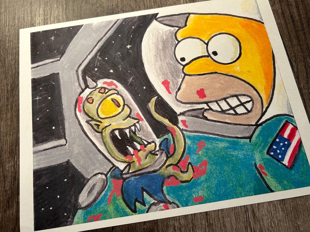 Simpsons Alien Spoof 8.5 X 11 Fine Art Print - Etsy
