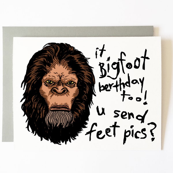 Bigfoot Greeting Card - Etsy