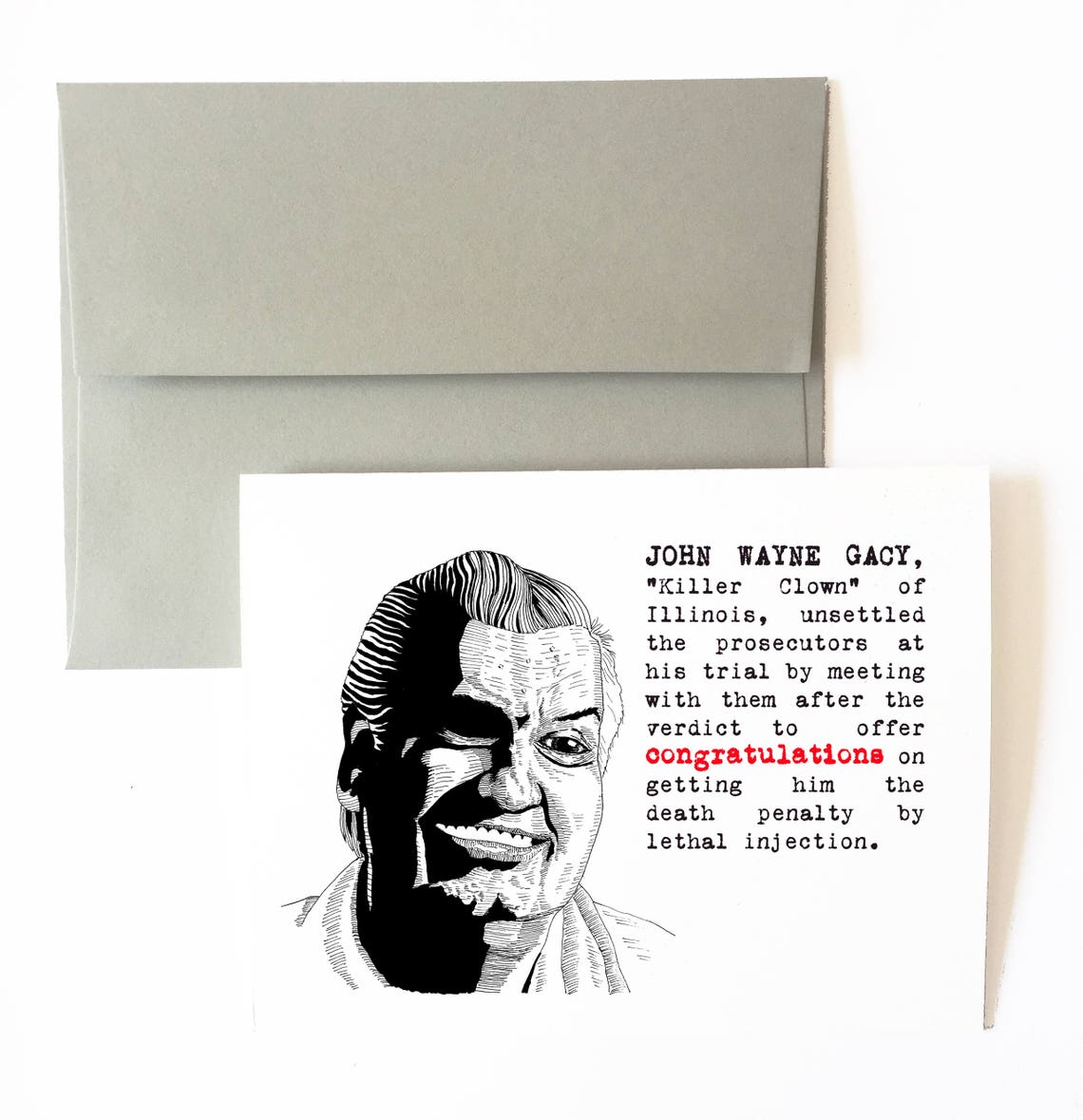 John Wayne Gacy Congratulations Card - Etsy
