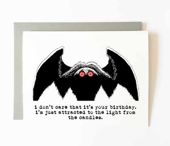Mothman Birthday Card - Etsy