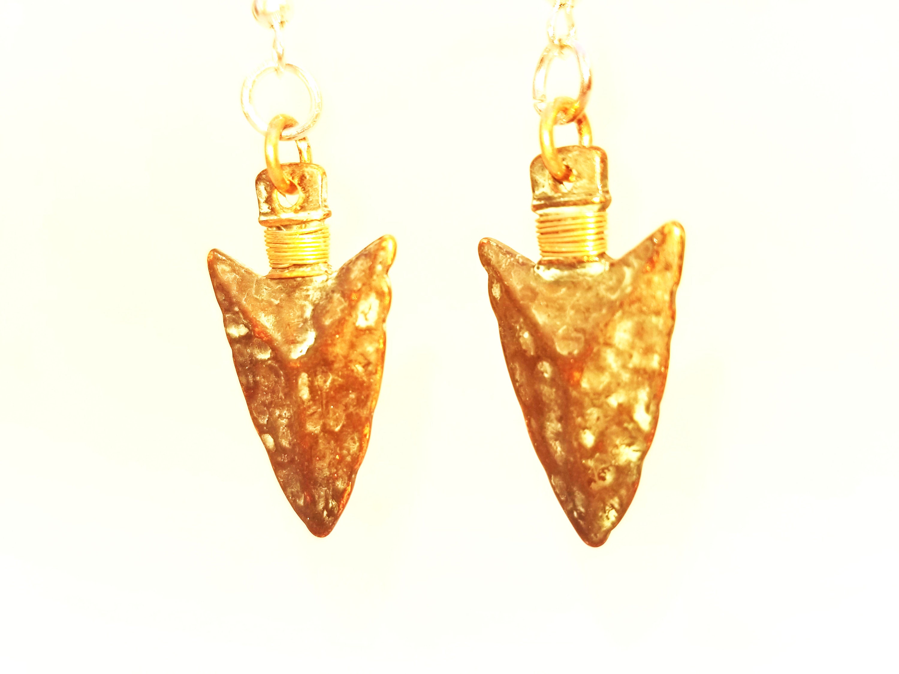 Copper Arrowhead Charm With Black & Brown Patina - Etsy UK