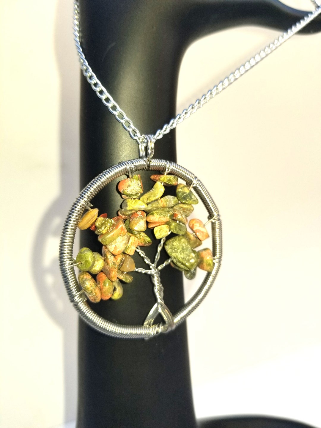 Galactic Tree of Life With Shimmering Silver Chain Necklace Dangle ...