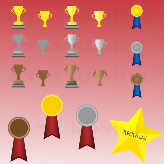 Awards Clip Art Trophy Vector Graphics Cup Clipart Cup | Etsy