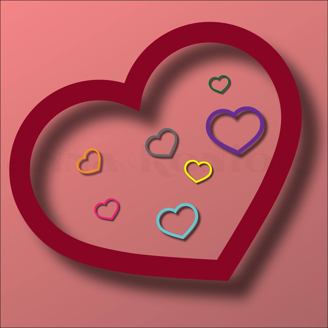 Heart Clip Art, Heart Vector Graphics, Valentine's Day, Colorful ...