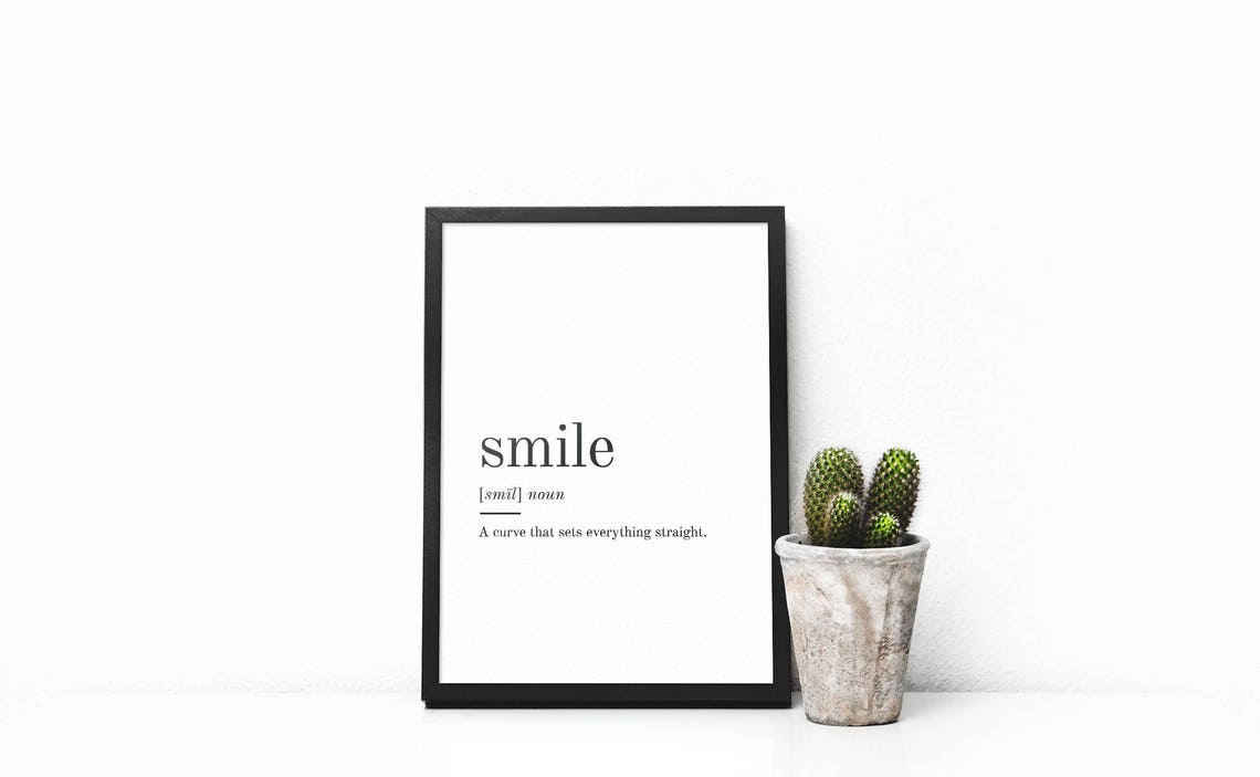 Smile Definition, Printable Wall Art, Smile Print, Smile Poster, Funny ...
