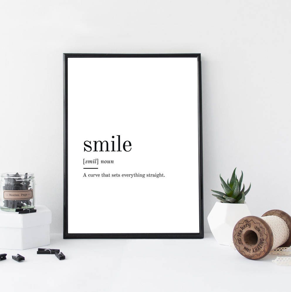 Smile Definition, Printable Wall Art, Smile Print, Smile Poster, Funny ...