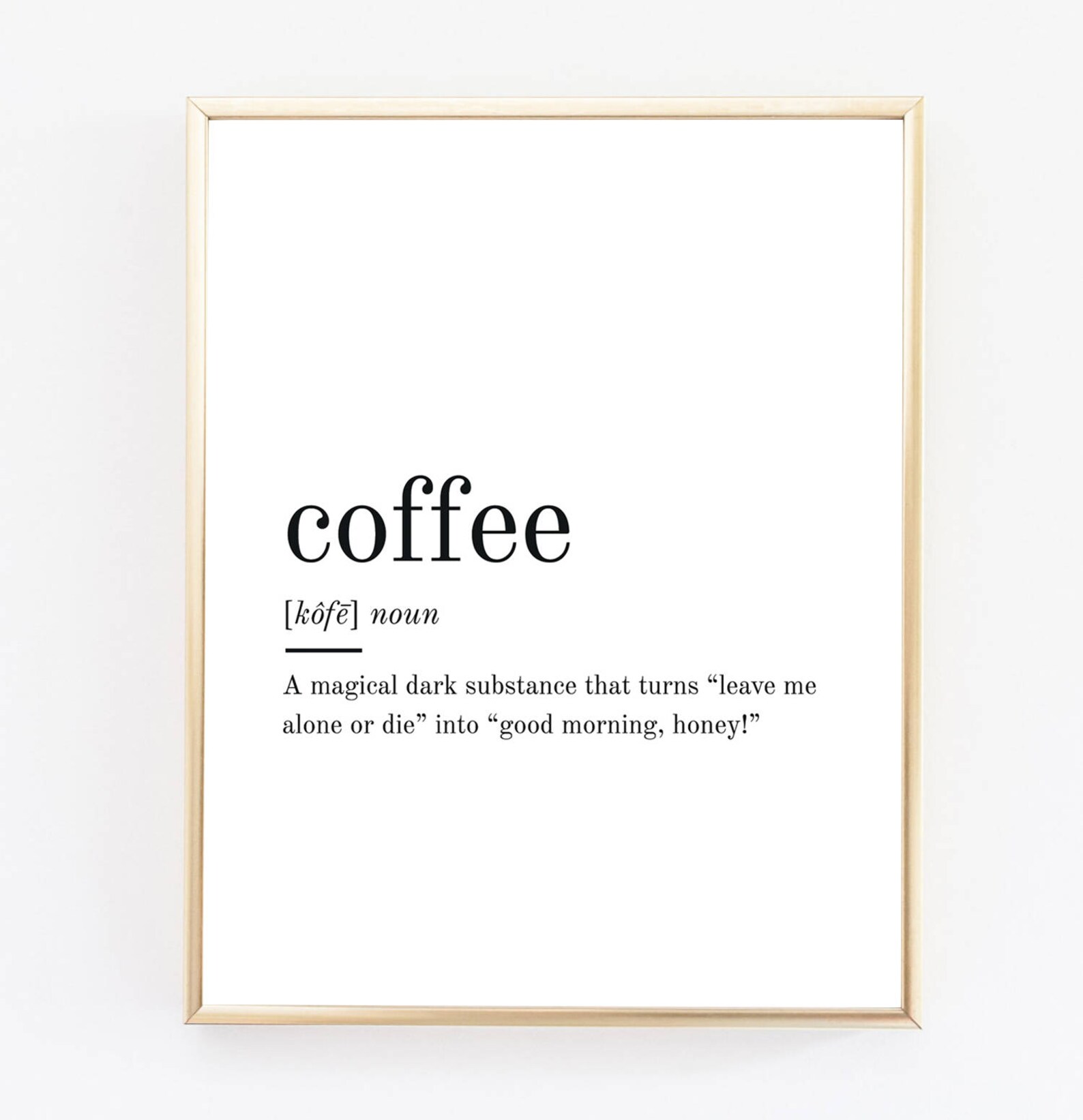 Coffee Definition Printable Wall Art Coffee Print Coffee Poster Funny ...