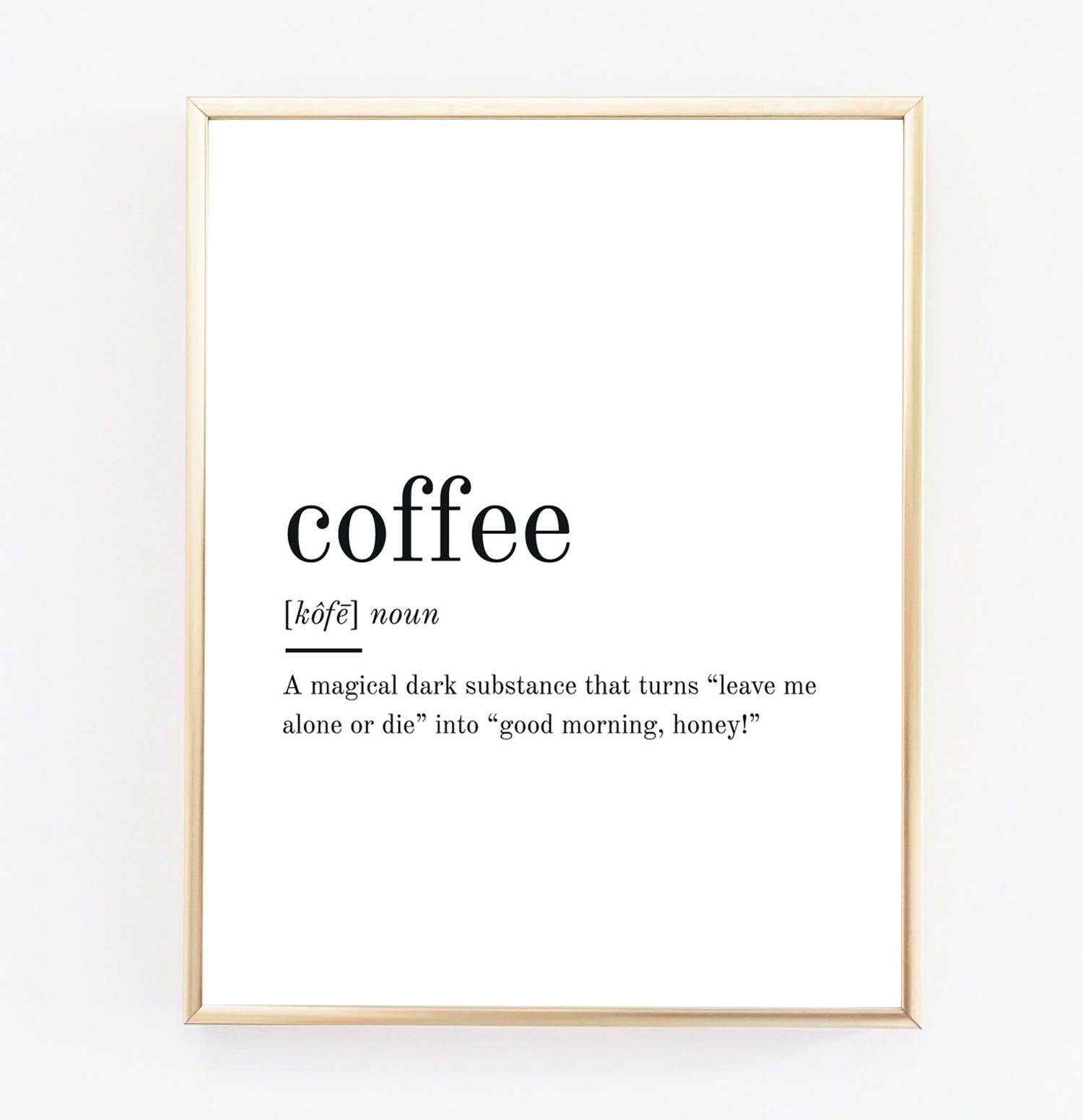 Coffee Definition Printable Wall Art Coffee Print Coffee Poster Funny ...
