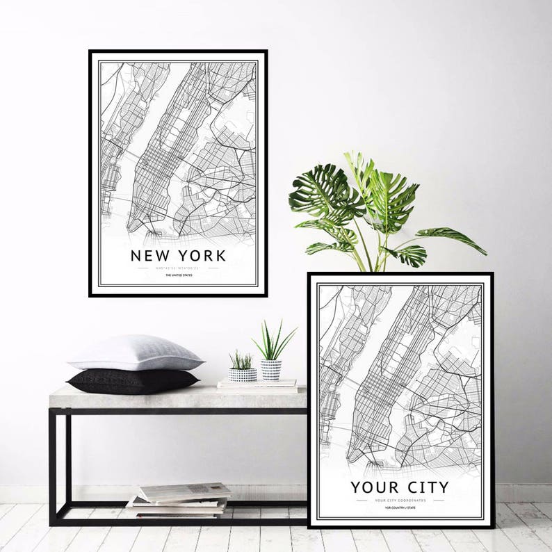 Custom Map Print Custom Map Custom City Map City Map - Etsy