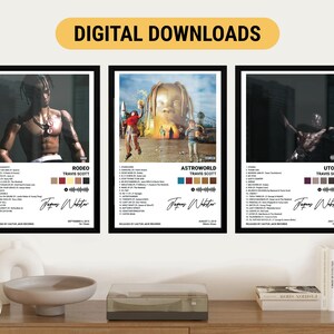 Travis Scott Set of 3 Digital Album Posters Travis Scott Poster Astroworld Poster Utopia Poster ...