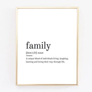 Family Definition, Printable Wall Art, Family Print, Family Poster ...