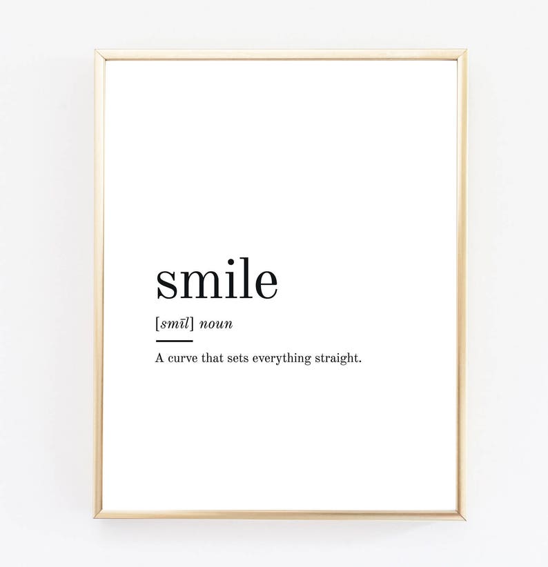 Smile Definition, Printable Wall Art, Smile Print, Smile Poster, Funny ...