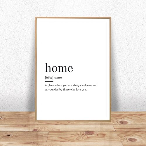 Home Definition Printable Wall Art Home Print Home Poster | Etsy