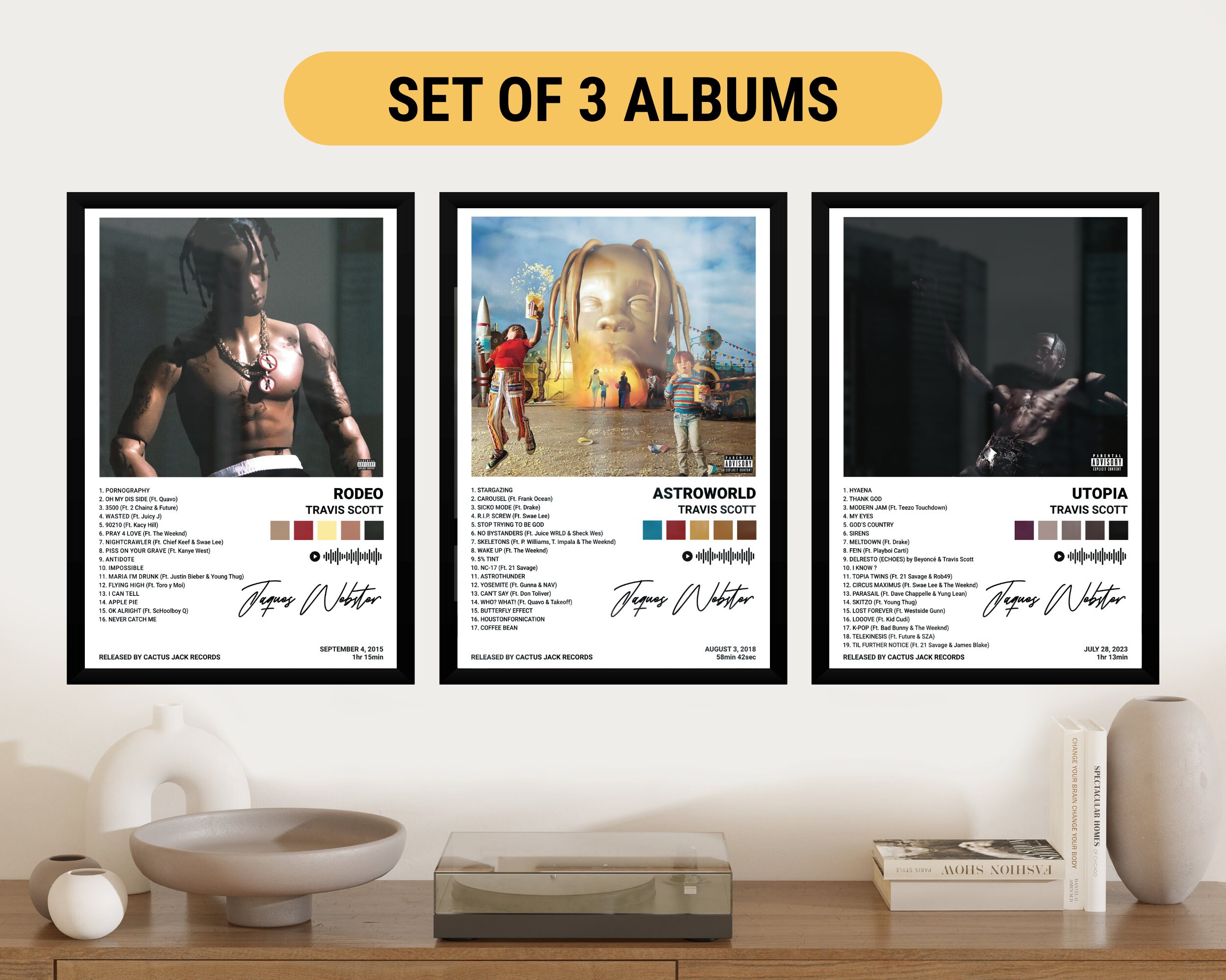 Travis Scott Set of 3 Digital Album Posters Travis Scott Poster ...