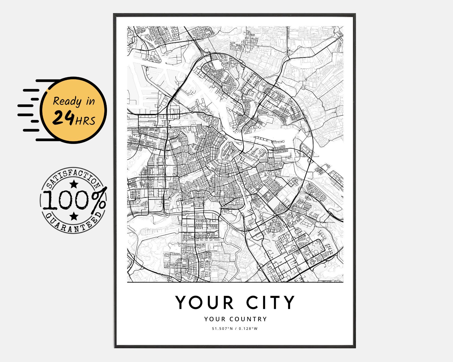 Custom Map Print Custom Map Custom City Map City Map Print Map ...