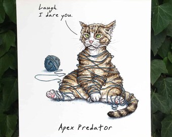 Quirky Cat Art | Etsy