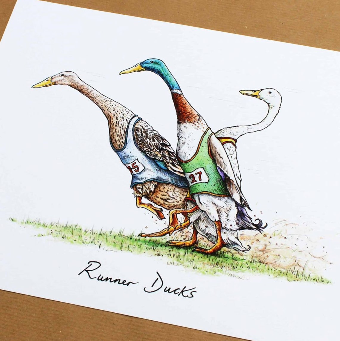 Runner Ducks Gift for Runner Funny Duck Art Duck Wall - Etsy
