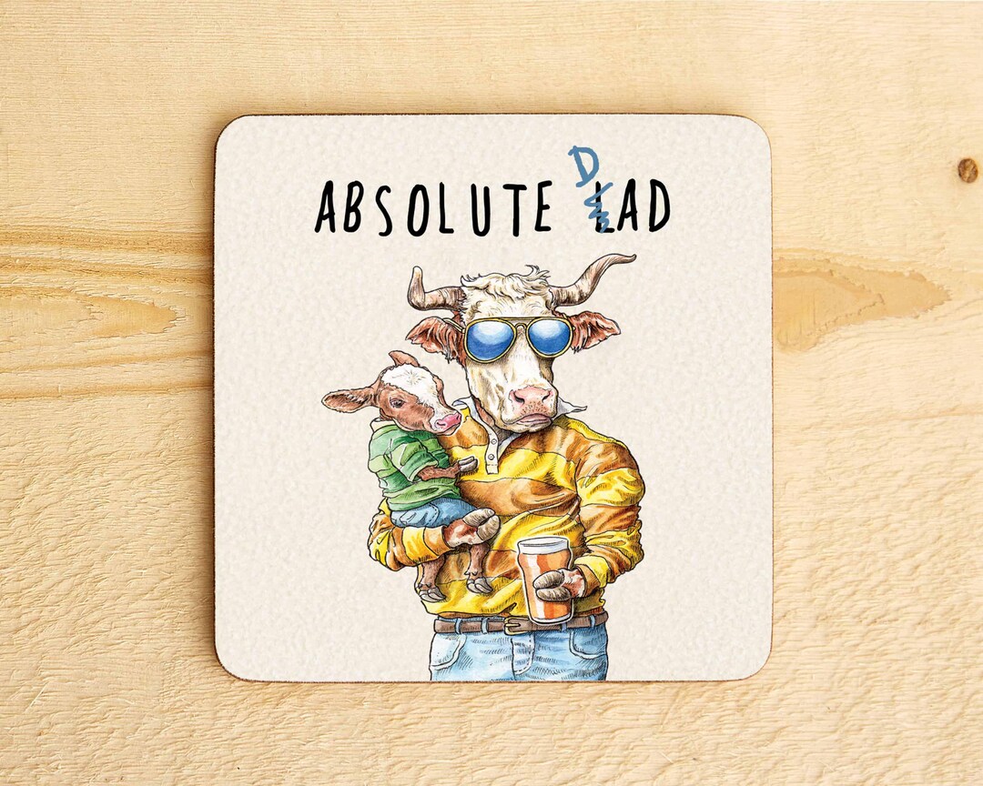 Absolute Dad Coaster - New Dad Gift - Funny Drinks Coaster - New Dad to ...
