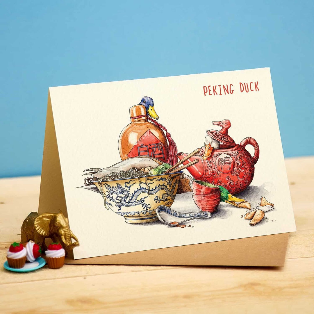 Peking Duck Card - Food Pun Card - Funny Duck - Etsy