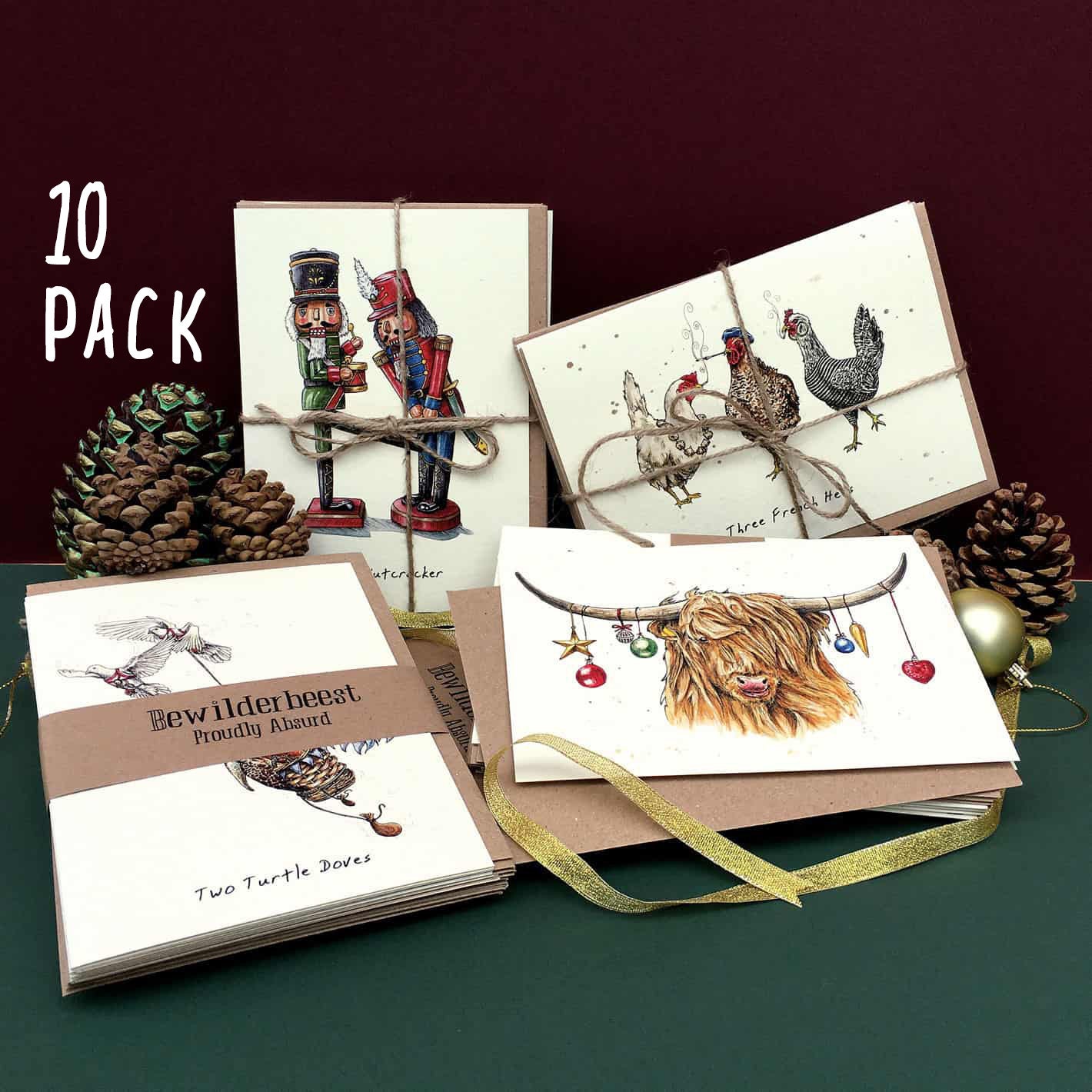 10 Christmas Cards Set Holiday Cards Pack Christmas Cards | Etsy UK