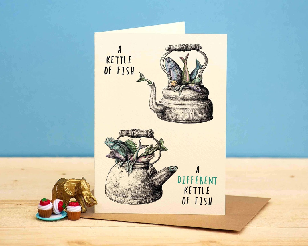Kettle of Fish Card - Fisherman Card - Funny Fish Card - Dad Joke Card ...