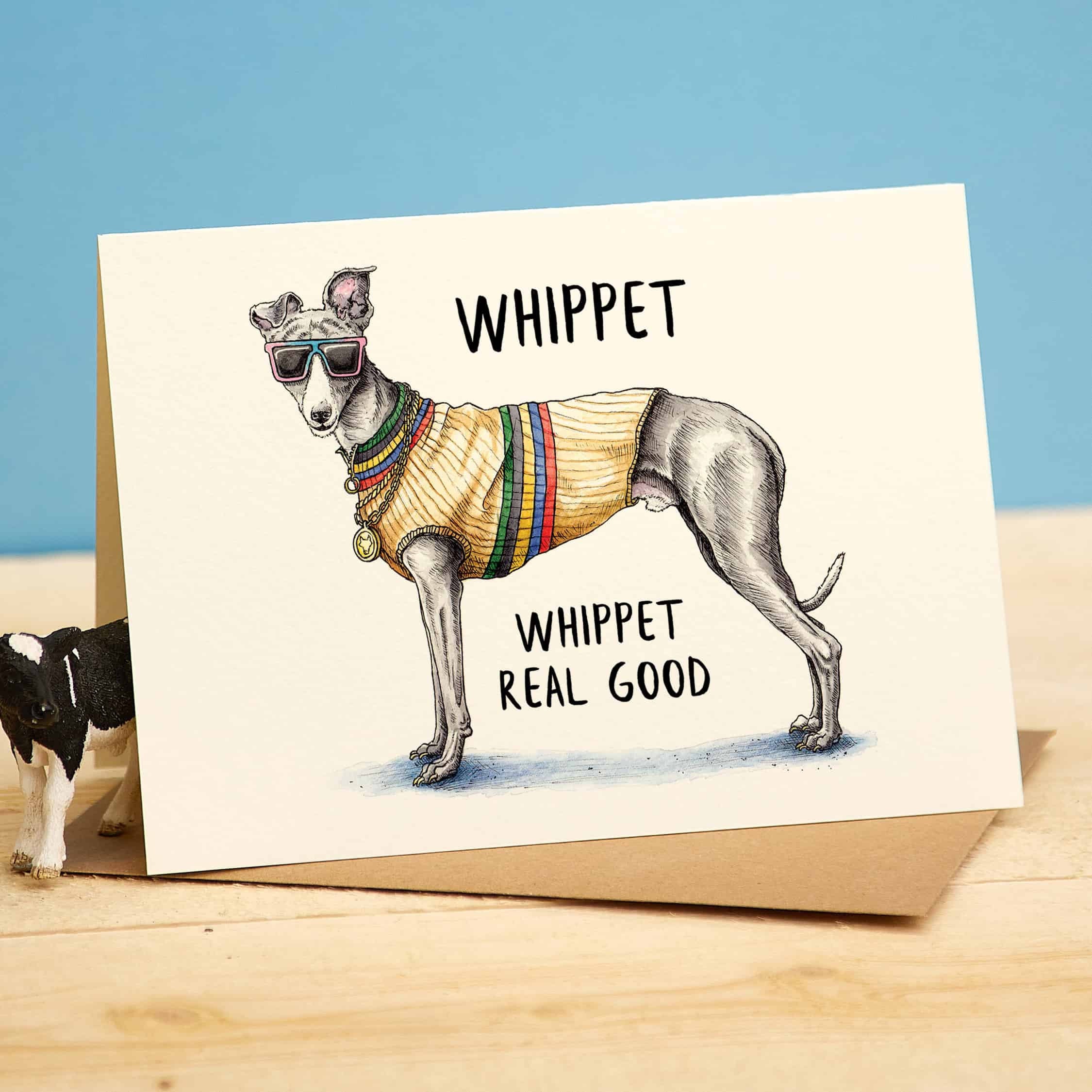 Whippet Card Whippet Whippet Greyhound 80s Birthday Card - Etsy