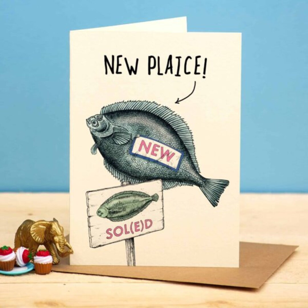 New Plaice Card - New Place Card - Funny New Home Card - Congrats New ...