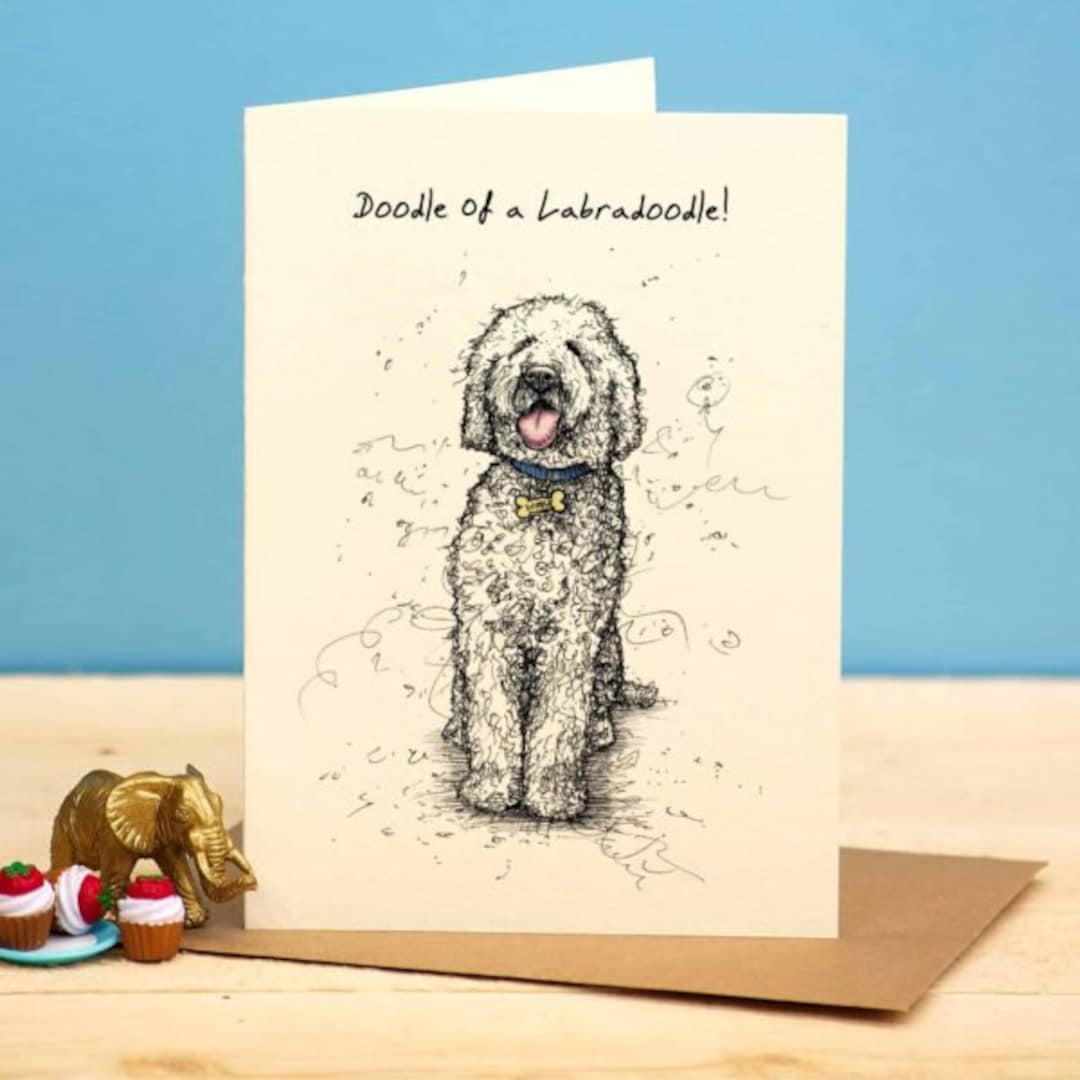 Doodle of a Labaradoodle Labradoodle Card - Etsy UK